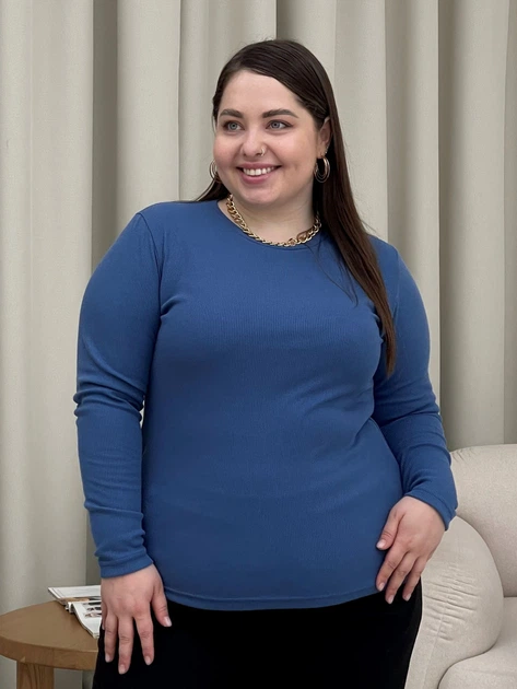 Лонгслів довгий жіночий Merlini Петта 110001105 4XL-5XL Синій (MER110001105_4) – в інтернет ...