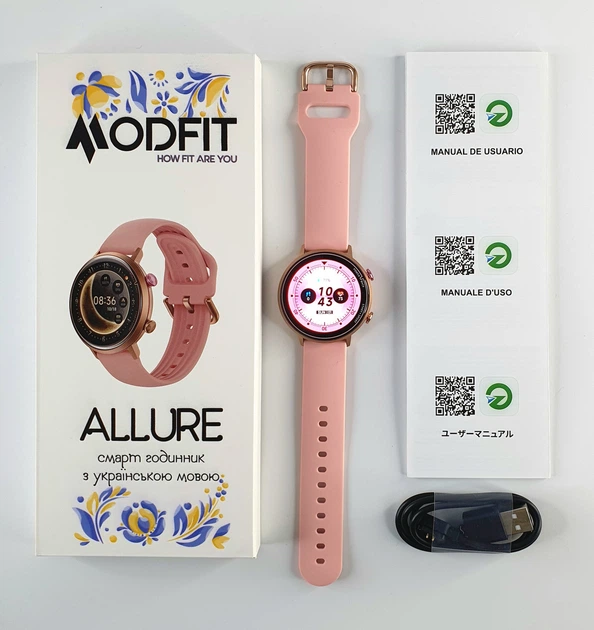 Смарт-часы Modfit Allure Pink Амолед IP68 – фото, отзывы ...