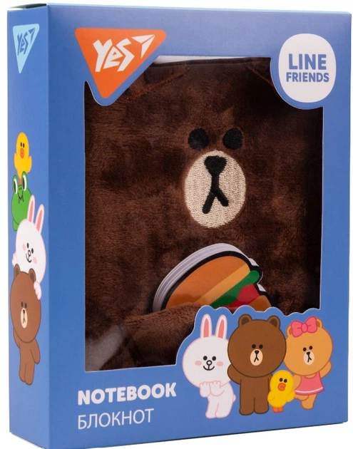 Пушистый блокнот YES Line Friends Brown 165 х 130 80 листов Линия (151745) – фото, отзывы ...
