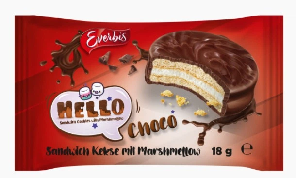 Упаковка печива затяжного KBF Hello Choco Глазуроване з начинкою ...