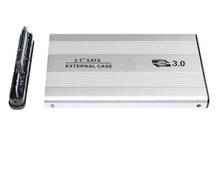 Алюмінієва USB 3.0 зовнішня кишеня перехідник для SSD/HDD диска SATA III 2.5” срібний – фото ...