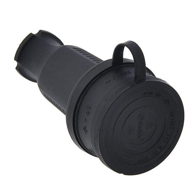 Розетка 380V каучуковая IP44 TPlast 3P+N 16А с заглушкой 3102-304-0300 ...
