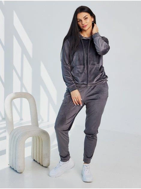 Велюровый костюм Vikamoda 3XL графит – Брендовая одежда | ROZETKA