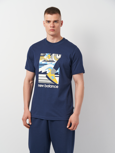 Футболка хлопковая мужская New Balance Culture GP MT41594NNY S Синяя ...