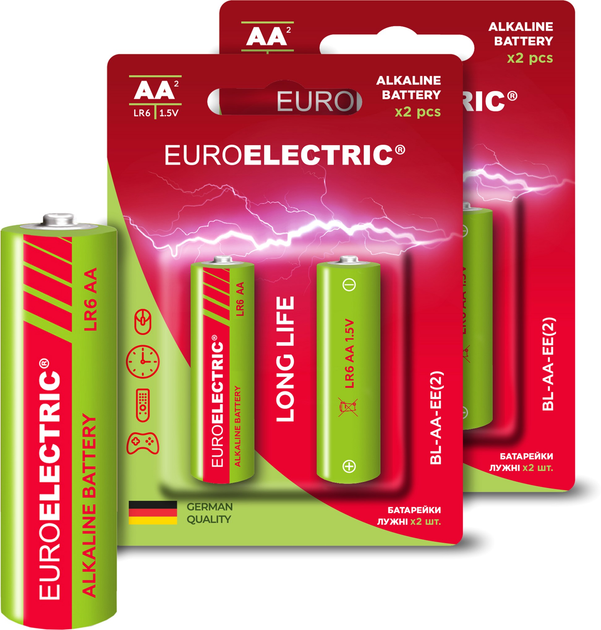 Батарейки щелочные Euroelectric AA LR6 1.5 V blister 4 шт (BL-AA-EE(2 ...