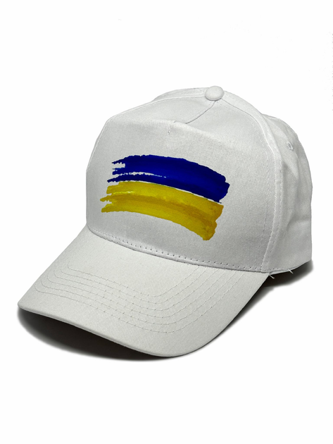 Кепка Бейсболка с патриотическим принтом "Флаг Украины" белая One Size ...