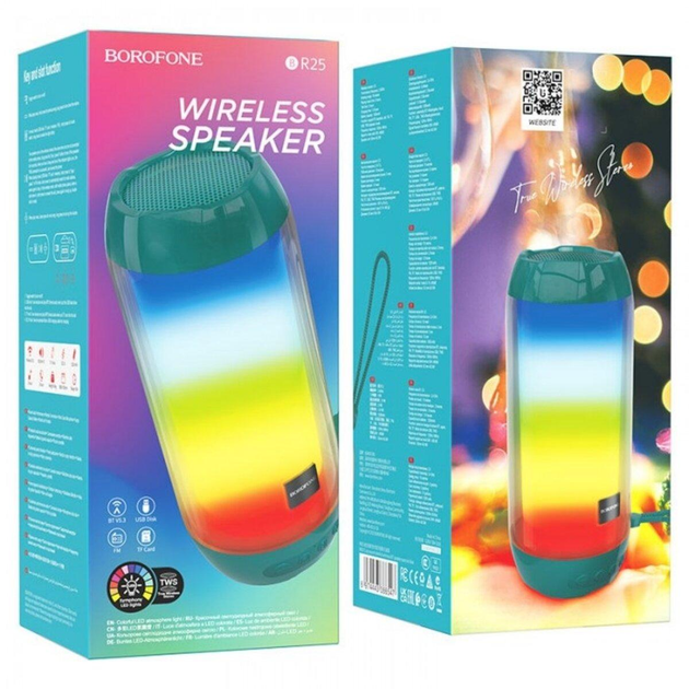 Портативна колонка BOROFONE BR25 Crazy sound colorful luminous BT ...