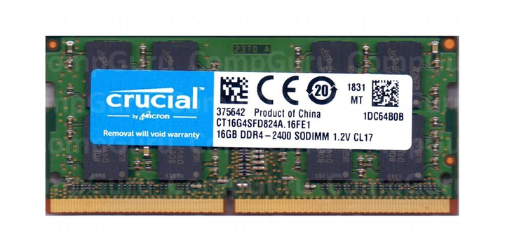 Оперативная память для ноутбука Crucial DDR4 16GB 2400MHz SO-DIMM PC4 ...