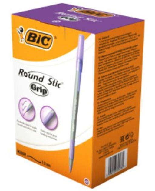 Ручки шариковые BIC Round Stic Фиолетовые 40 шт (3086123345782) – фото ...