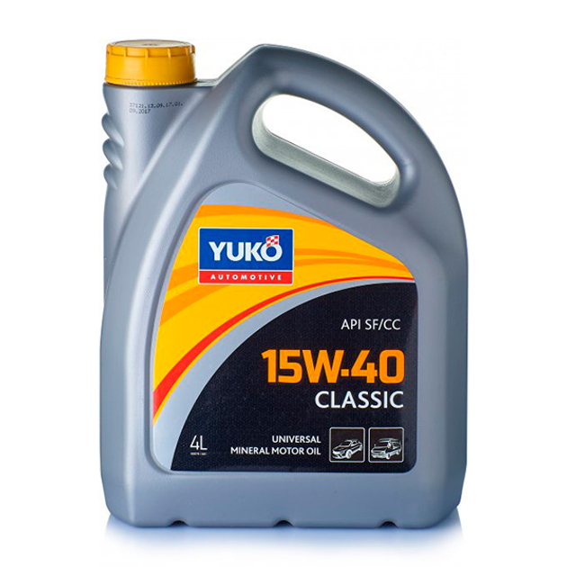 Масло моторное минеральное 4л 15W-40 Classic Yuko, 4820070240054-Yuko ...