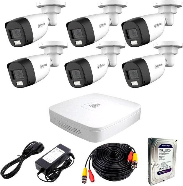 Комплект видеонаблюдения Dahua HDCVI-6W KIT + HDD1000GB – фото, отзывы ...