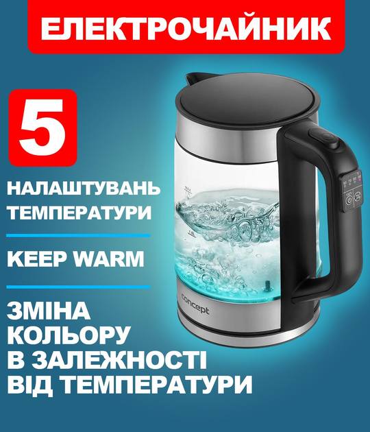 Электрочайник Concept RK4067 1.7 л 2200 Вт с регулировкой температуры ...