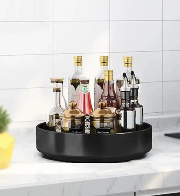 Поворотний органайзер стійка для кухні ванної метал 26 см чорний купити онлайн на Rozetka
