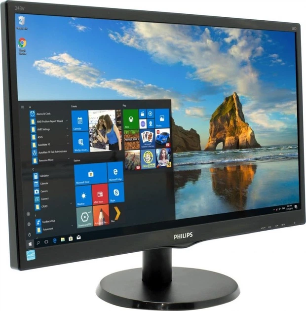 Монитор 23.6" LED TN+film, Philips 243V5LAB, 1920 x 1080 (FullHD), 5 мс ...