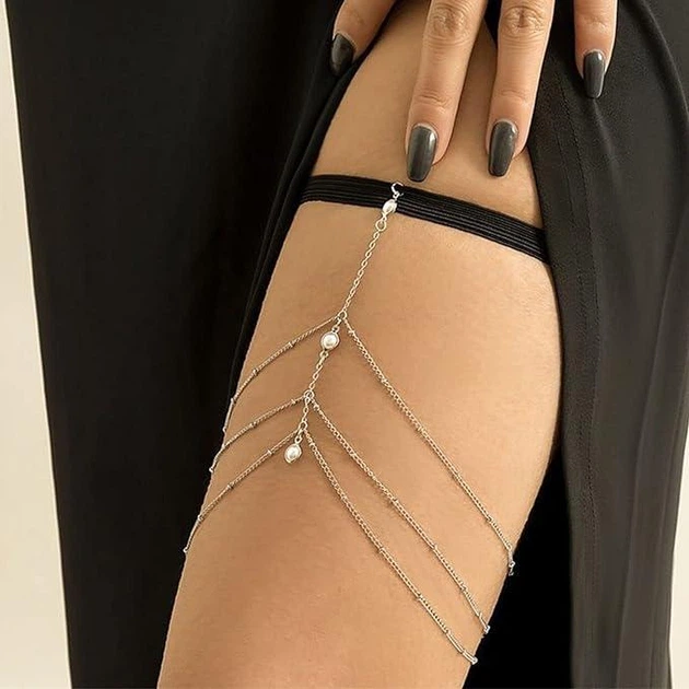 Гартера-браслет на ногу, женская цепочка украшение на бедро с ...