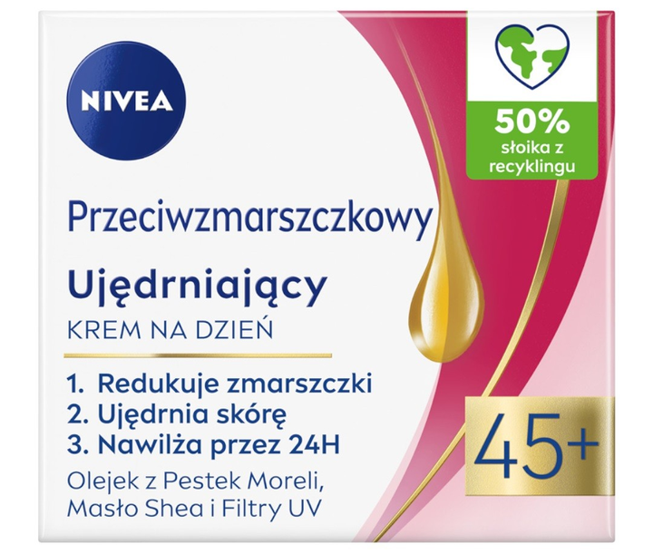 Крем для лица днеаной Nivea Против морщин + укрепление 45+ 50 мл ...