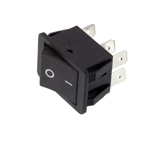 Кнопка сетевая одинарная 40347 21х30 мм 6 контактов 16А (2-позиционная ...