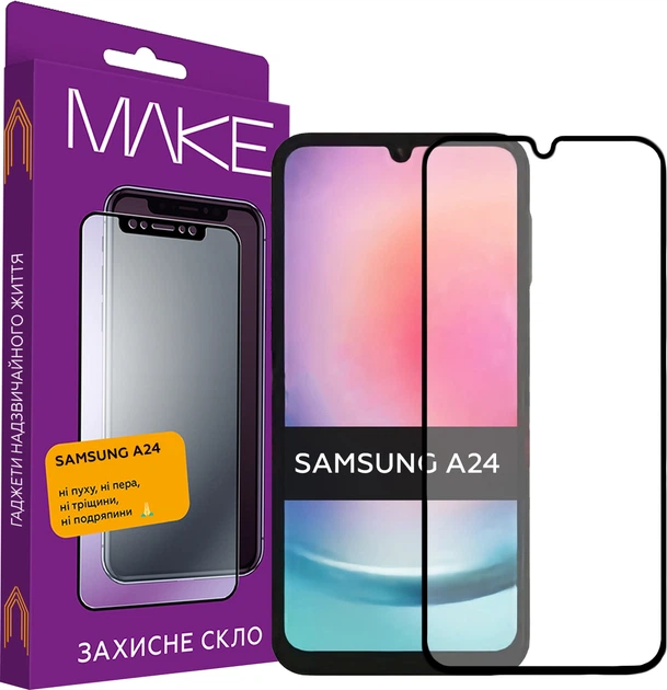 Защитное стекло MAKE для Samsung Galaxy A24 Black (MGF-SA24) – фото ...