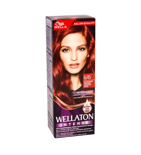 Крем-фарба для волосся Wellaton інтенсивна 6/45 Вулканічний чевоний 110 ...