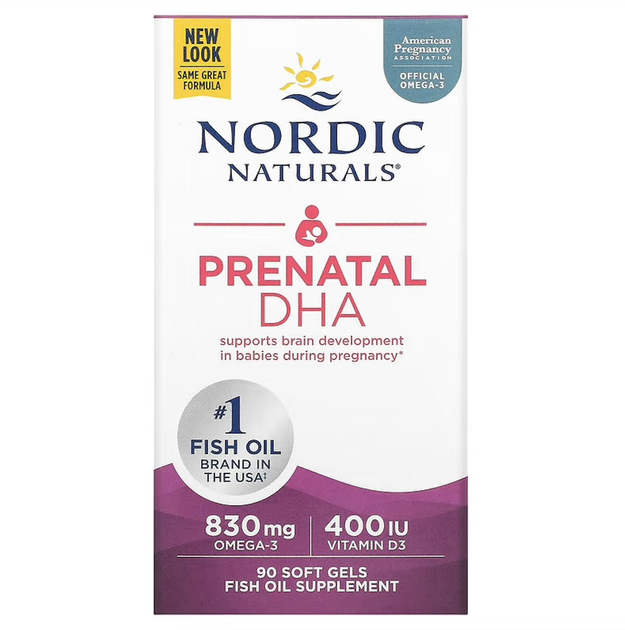 Омега-3, Nordic Naturals, пренатальная ДГК, без добавок, 90 капсул ...