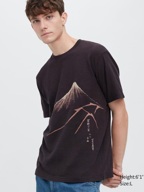 Футболка хлопковая мужская UNIQLO 626960277 S Коричневая (1159804978 ...