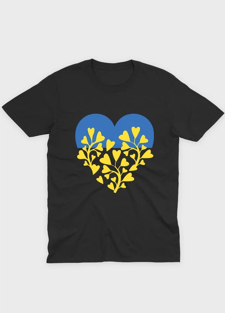 Футболка MODNO з патріотичним принтом Серце XXL Чорний (TS001-3-BL-005-1-094) от продавца ...