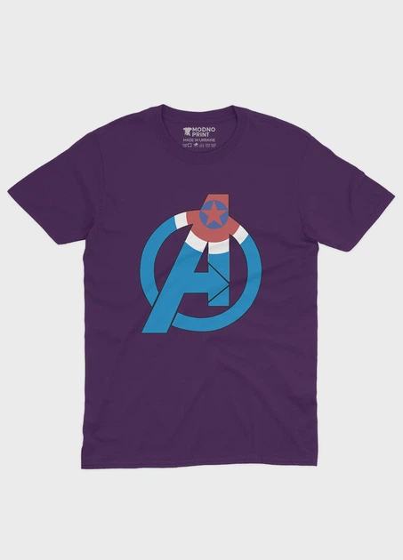 Футболка для дівчинки MODNO з принтом супергероя - Капітан Америка 156-164 см Фіолетовий (TS001 ...