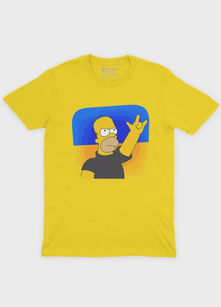 Футболка для дівчинки MODNO з патріотичним принтом Гомер 104 см Жовтий (TS001-1-SUN-005-1-024-G ...