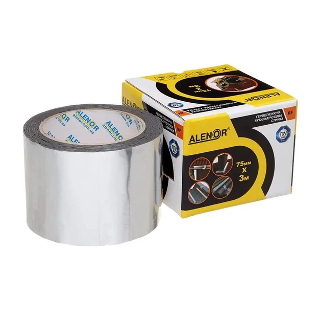 Лента бутилкаучуковая герметизирующая Alenor BF 75 мм 3 м алюминий – фото, отзывы ...