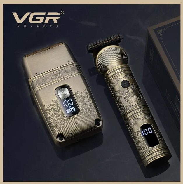 Набор для стрижки волос и бороды VGR V-649 аккумуляторный триммер со ...