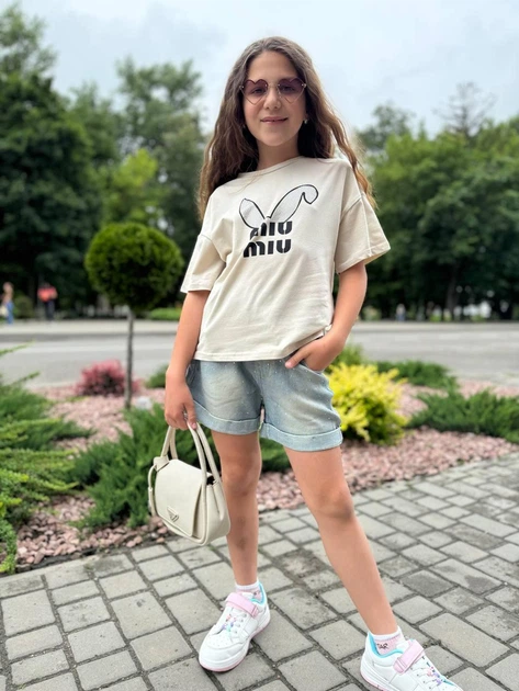 Шорти джинсові з камінцями Anna Beier 150 см 11-12 років 200125 от ...