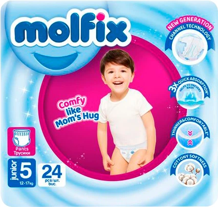 Подгузники-трусики Molfix 5 junior (12-17 кг) 24 шт (8690536842636 ...