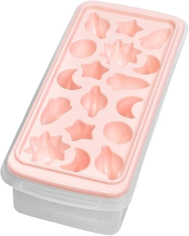 Форма для льда Stenson с контейнером Розовая 27х12х7.5 см (R92457 pink ...