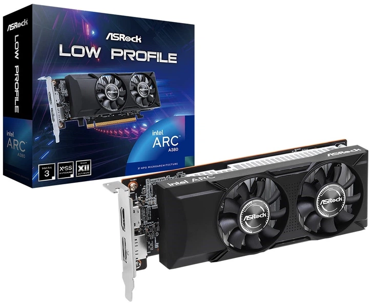 Відеокарта ASRock PCI-Ex Intel Arc A380 Low Profile 6GB GDDR6 (96bit ...
