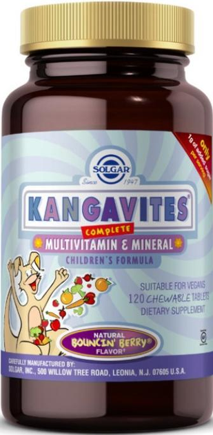 Витамины для детей Солгар Solgar Kangavites 120 жевательных таб ягоды ...