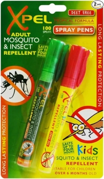 Спрей от комаров Xpel Mosquito & Insect Repellent Spray Pen 2*10мл ...