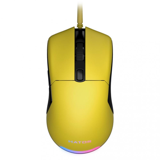 Мышь Hator Pulsar 2 Yellow USB оптическая (сенсор PixArt 3327) RGB ...