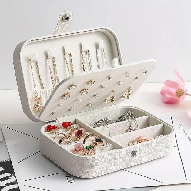 Скринька зберігання прикрас органайзер для біжутерії скриня для прикрас 16 х 11 х 4 5 см біла