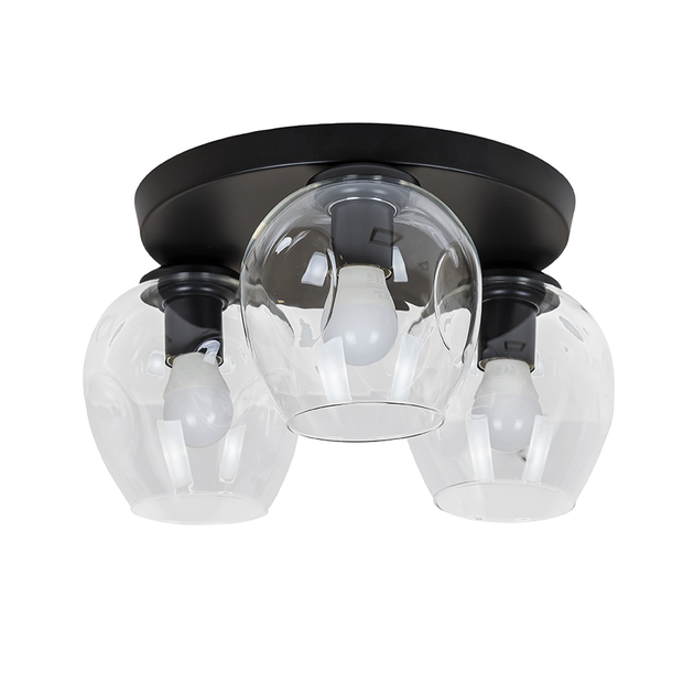 Люстра потолочная Light House LS-18142F-3 BK+CL (300) черный, плафон ...