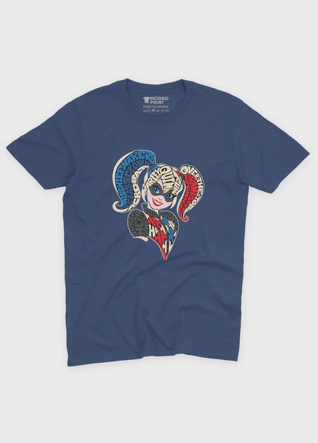 Жіноча футболка MODNO з принтом суперзлодія - Гарлі Квінн XXL Темно-синій (TS001-1-NAV-006-011 ...