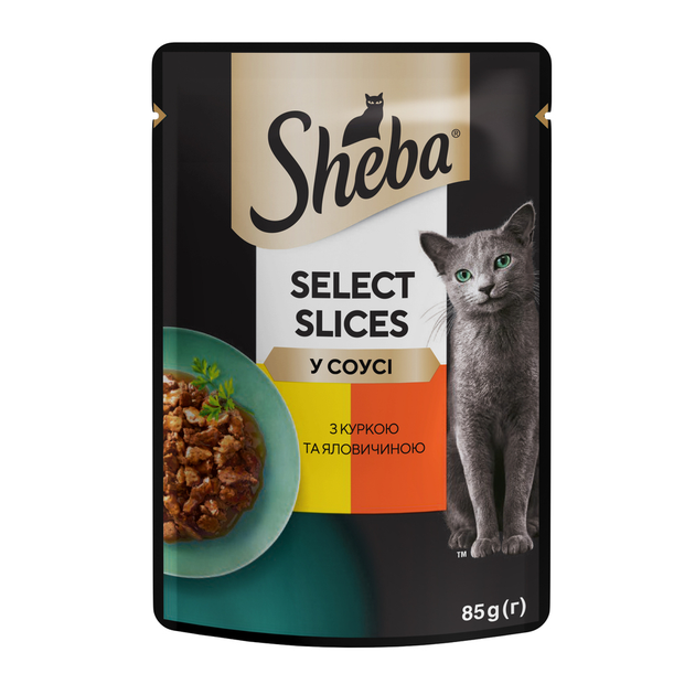 Консервированный корм Sheba Select Slices с курицей и говядиной в соусе ...