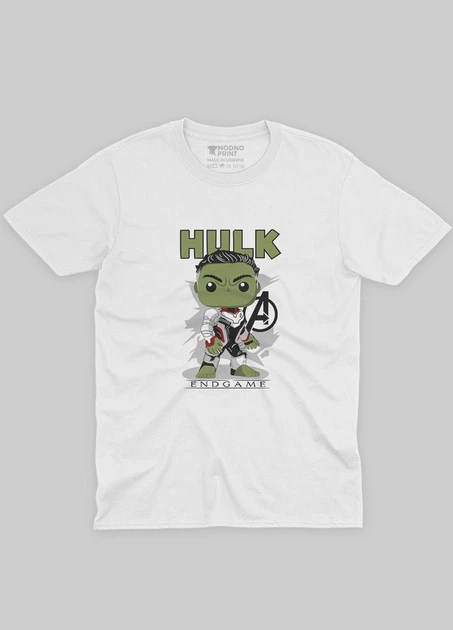 Футболка для дівчинки MODNO з принтом супергероя - Халк 96-104 см Білий (TS001-1-WHI-006-018-005 ...