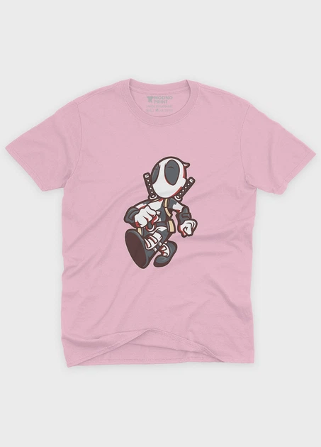 Футболка для дівчинки MODNO з принтом антигероя - Дедпул 156-164 см 156-164 см Блідо-рожевий ...