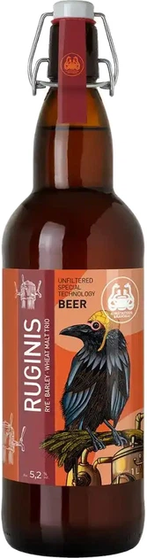 Упаковка пива Aukstaitijos Bravorai Ruginis світле нефільтроване 5.2% 1 ...