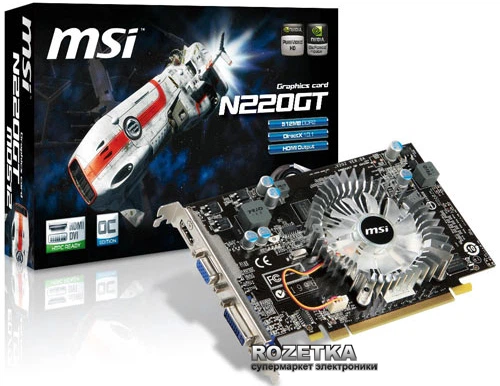 Видеокарта MSI PCI-Ex GeForce GT 220 512 MB GDDR2 (128bit) (625/810 ...