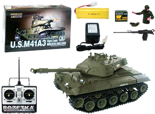 Модель танка Heng Long HL M41A3 1:16 звук + дым RC (RTR Upgraded Version) (M41A3 3839-1 ...