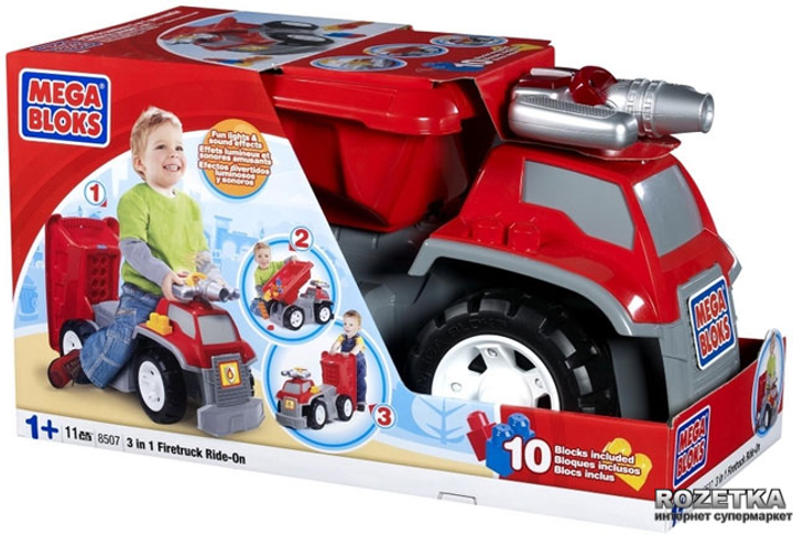 Конструктор Mega Bloks First Builders Пожарная машина 3 в 1 (8507 ...