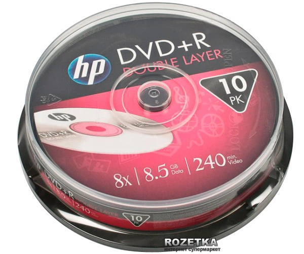 HP DVD+R DL 8.5 GB 8x C-10 10 шт. (73000016136 C-10) – фото, отзывы ...