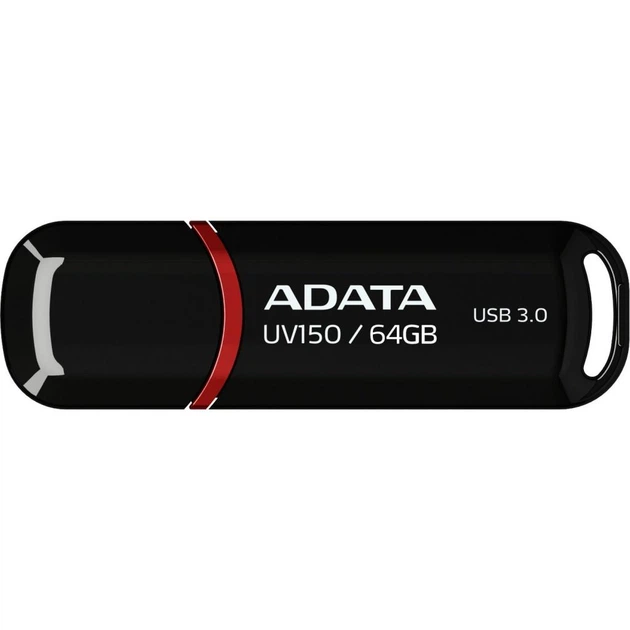 Флешка USB 3.0 64Gb ADATA UV150 Black (AUV150-64G-RBK) – фото, отзывы ...