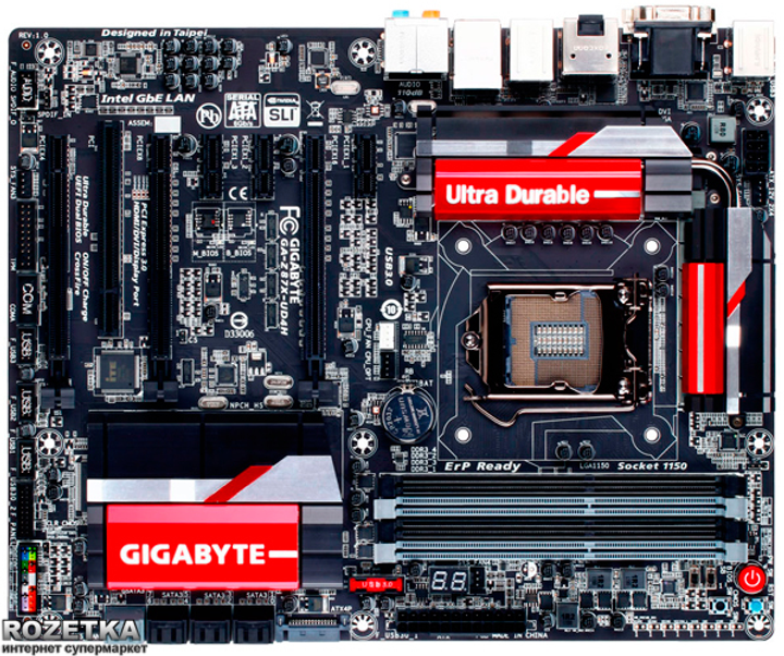 Материнская плата Gigabyte GA-Z87X-UD4H (s1150, Intel Z87, PCI-E 3.0x16 ...
